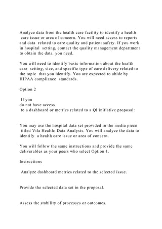 Data Analysis and Quality Improvement Initiative Proposal .docx