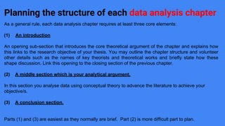 How to write your dissertation data analysis chapters. | PDF