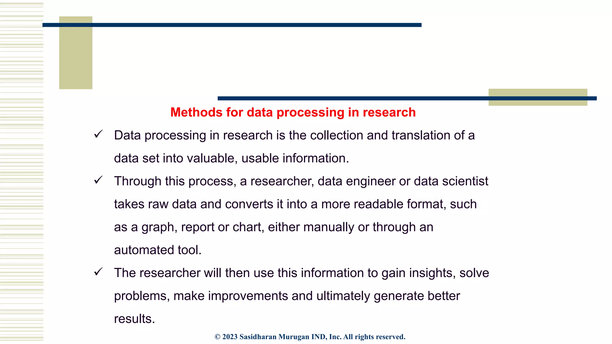 Data Analysis & Data Processing in Research Methodology | PPTX