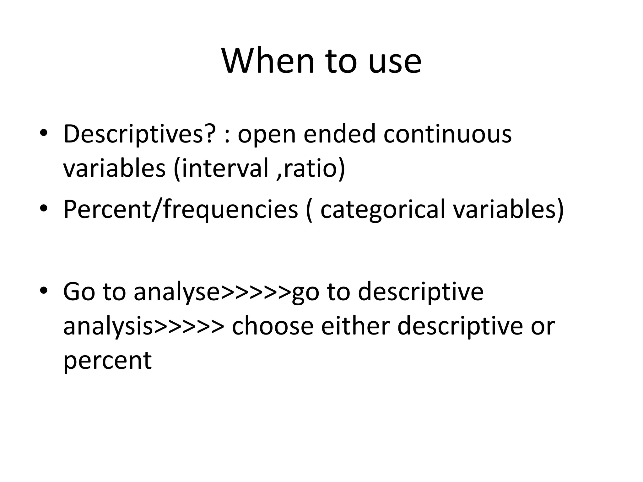 univariate and bivariate analysis in spss | PPTX