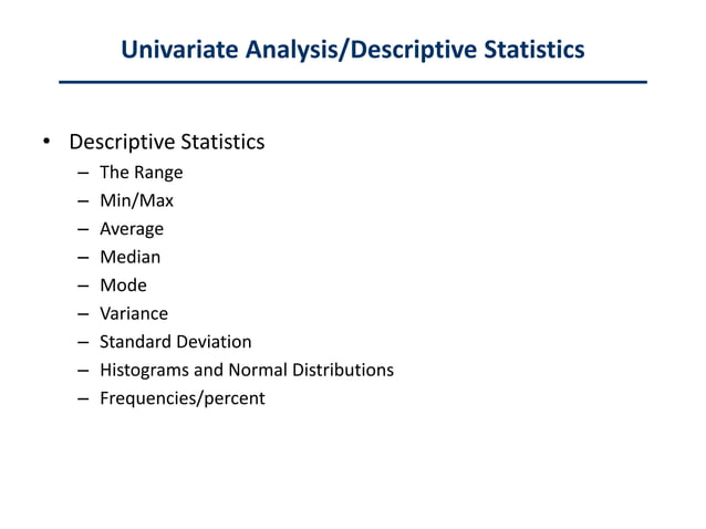 univariate and bivariate analysis in spss | PPTX