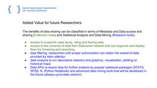 Data analysis in dataverse & visualization of datasets on historical maps | PPT