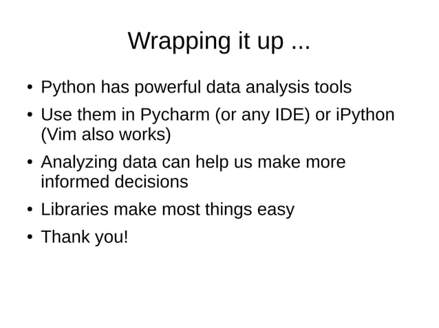 Data Analysis In Python Ppt 