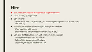Data analysis on hadoop | PPTX | Databases | Computer Software and Applications