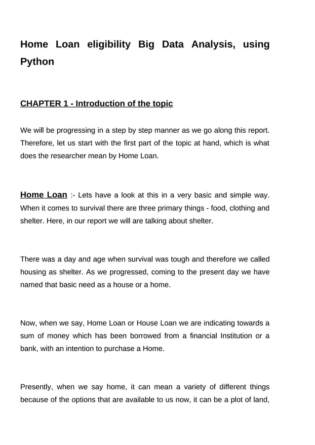 Data Analysis on Home Loan Dataset using Python | PDF