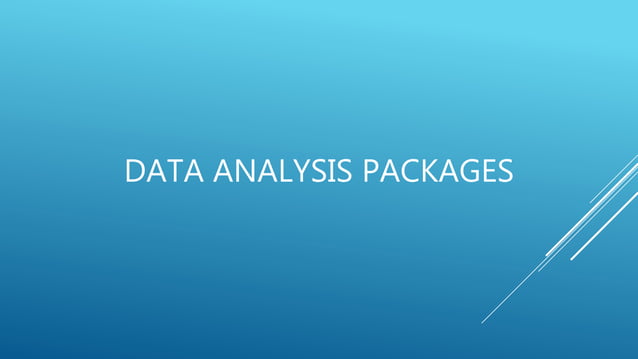 Data Analysis packages | PPTX | Programming Languages | Computing