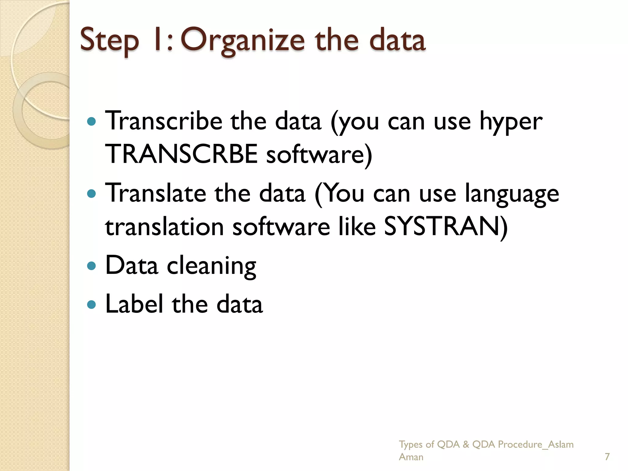 Data Analysis Procedure and Types of Quality Data | PDF