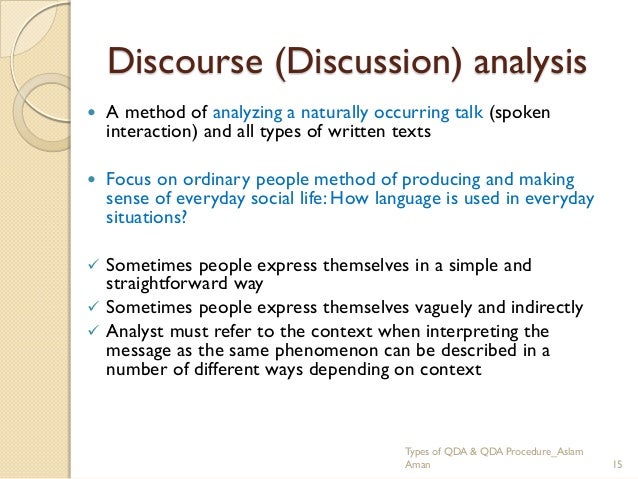 Data Analysis Procedure and Types of Quality Data