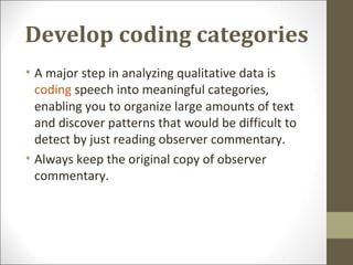 Data analysis – qualitative data presentation 2 | PPT
