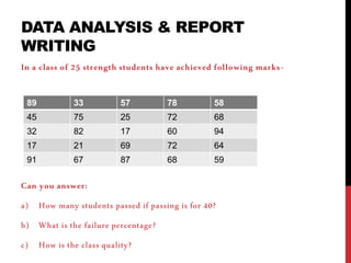 Data analysis & report writing | PPTX | Business | Business and Finance