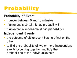 Data analysis, statistics, and probability review | PPT