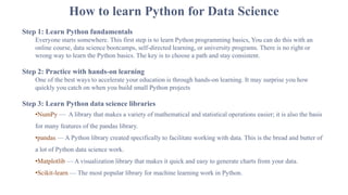 Data Analysis – Technical learnings | PPT