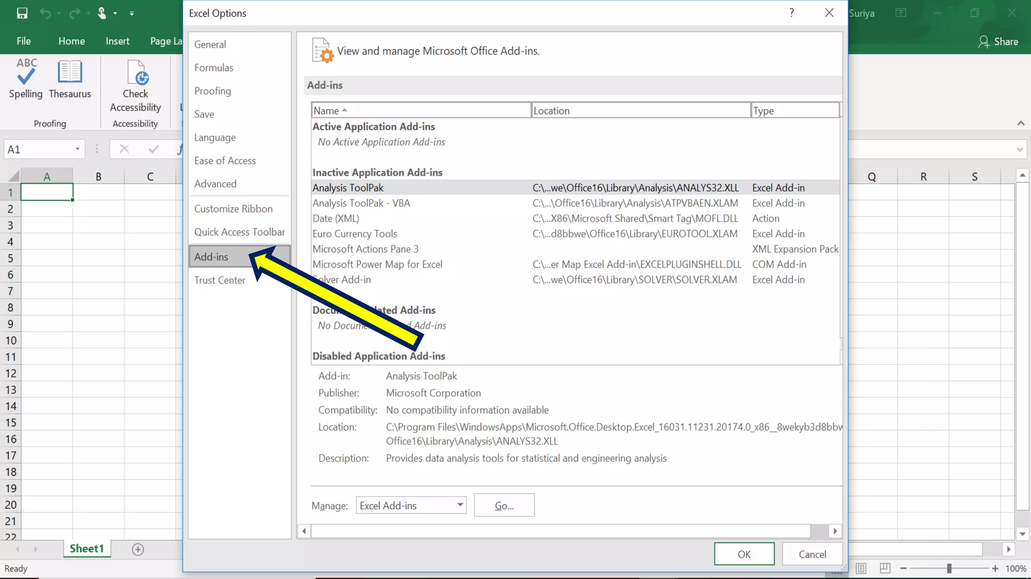 Install Addin Excel - Data Analysis Tool Pak - Thiyagu | PDF