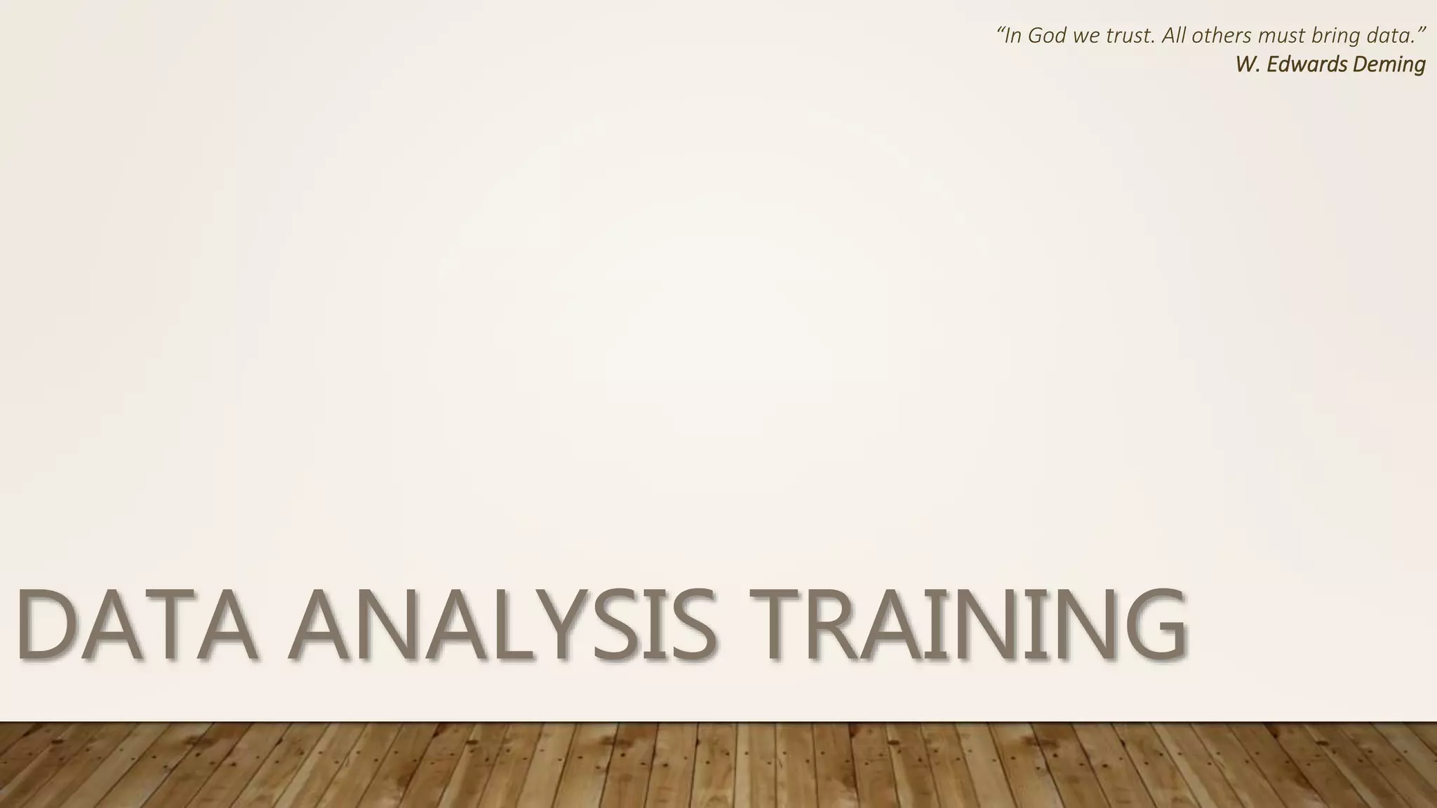 Data analysis training | PPTX