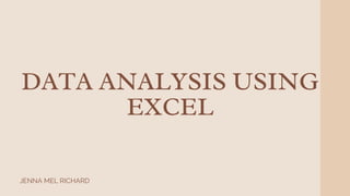 Data Analysis using MS Excel slides all the formula | PPT