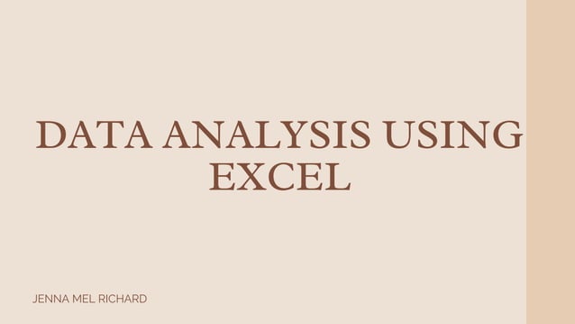Data Analysis using MS Excel slides all the formula | PPT