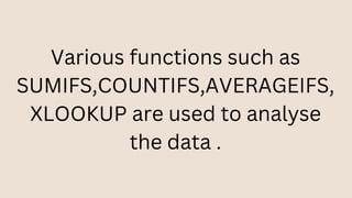Data Analysis using MS Excel slides all the formula | PPT