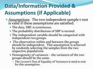 Data analysis using spss for two sample t-test tutorial | PPT