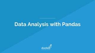 Data analysis with pandas | PPTX