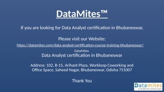 Data analyst certification in Bhubaneswar 14/07/2025 | PPTX