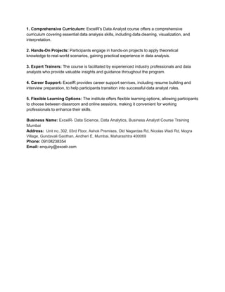 Data Analyst Course | PDF