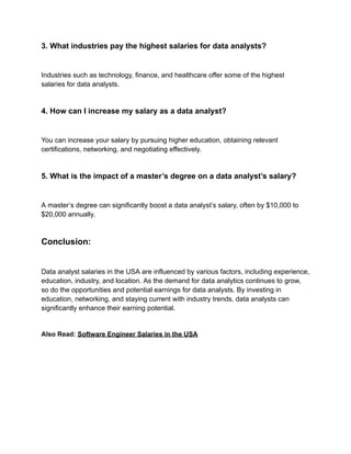 Data Analyst Salaries in the USA | CyberPro Magazine | PDF
