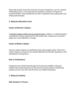 Data Analyst Salaries in the USA | CyberPro Magazine | PDF