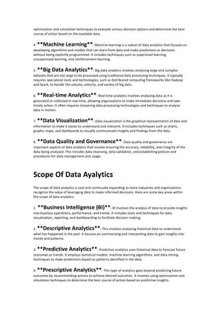 data Analytice training in Chandigarh | DOCX