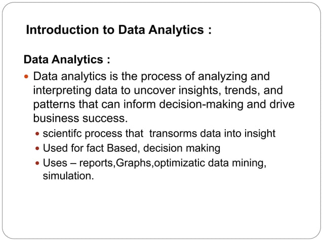 Data_Analytics_introduction_to_Analytics | PPTX
