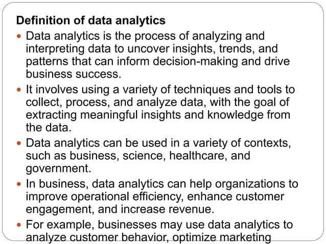 Data_Analytics_introduction_to_Analytics | PPTX