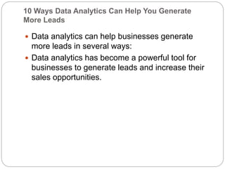 Data_Analytics_introduction_to_Analytics | PPTX