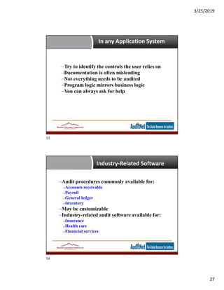 Data analytics 2 analytics in the audit slides | PDF