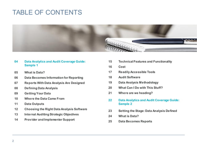 Data analytics and audit coverage guide | PPT