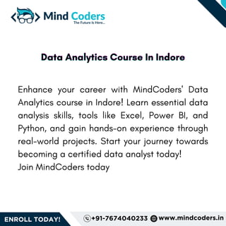 Enhance your career with MindCoders' Data Analytics course in Indore! | PDF