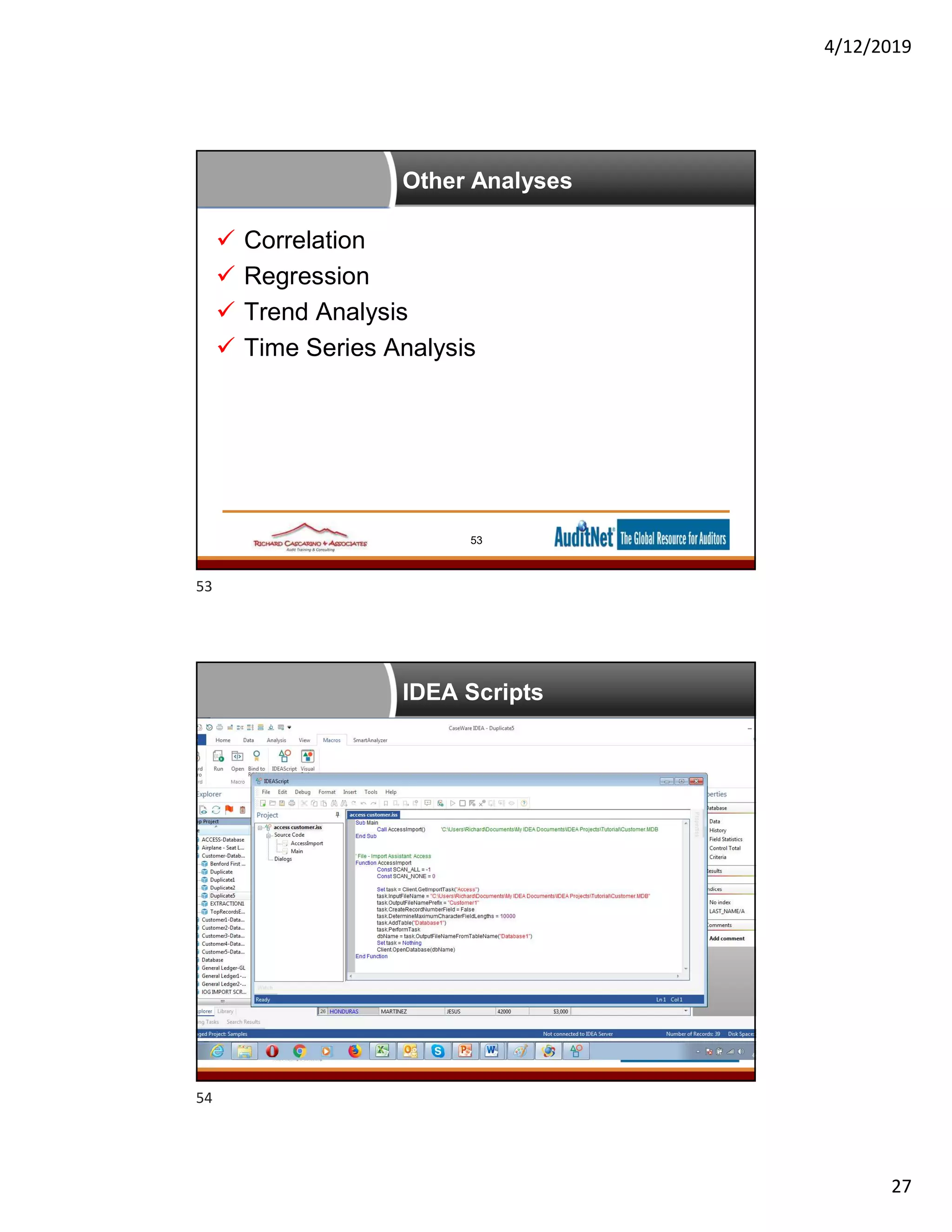 Data Analytics for Auditors Data Analytics Software | PDF | Databases | Computer Software and ...