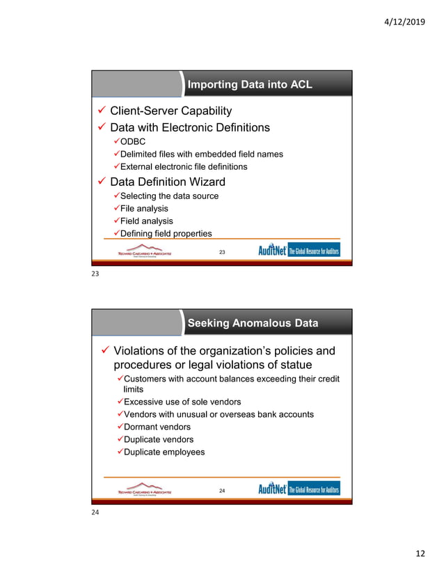 Data Analytics for Auditors Data Analytics Software | PDF