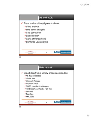 Data Analytics for Auditors Data Analytics Software | PDF | Databases ...
