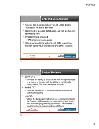 Data Analytics for Auditors Data Analytics Software | PDF | Databases | Computer Software and ...