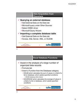 Data Analytics for Auditors Data Analytics Software | PDF | Databases | Computer Software and ...