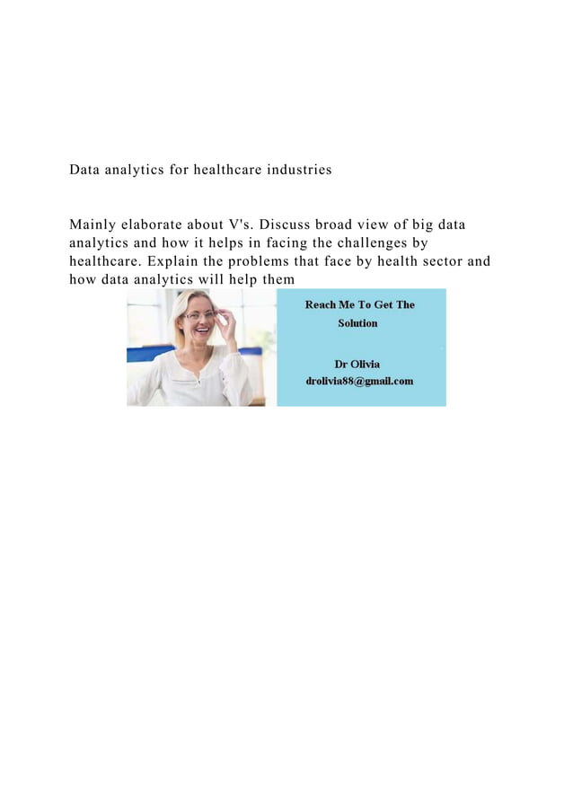 Data analytics for healthcare industries Mainly elabor.docx