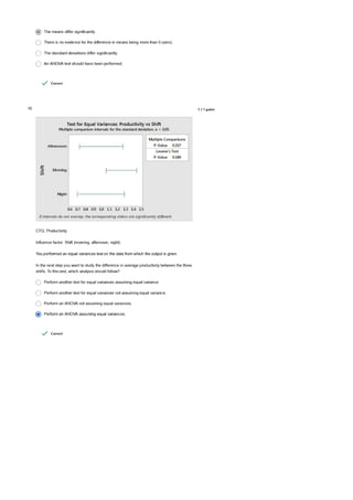 Data Analytics for Lean Six Sigma Questions and Answers | PDF