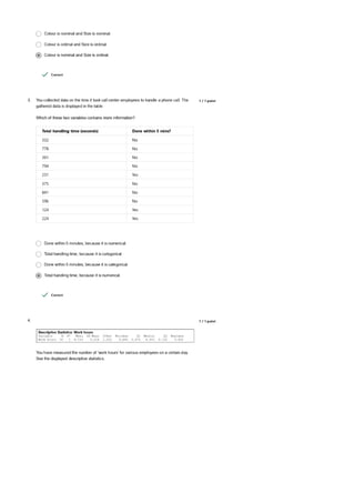 Data Analytics for Lean Six Sigma Questions and Answers | PDF