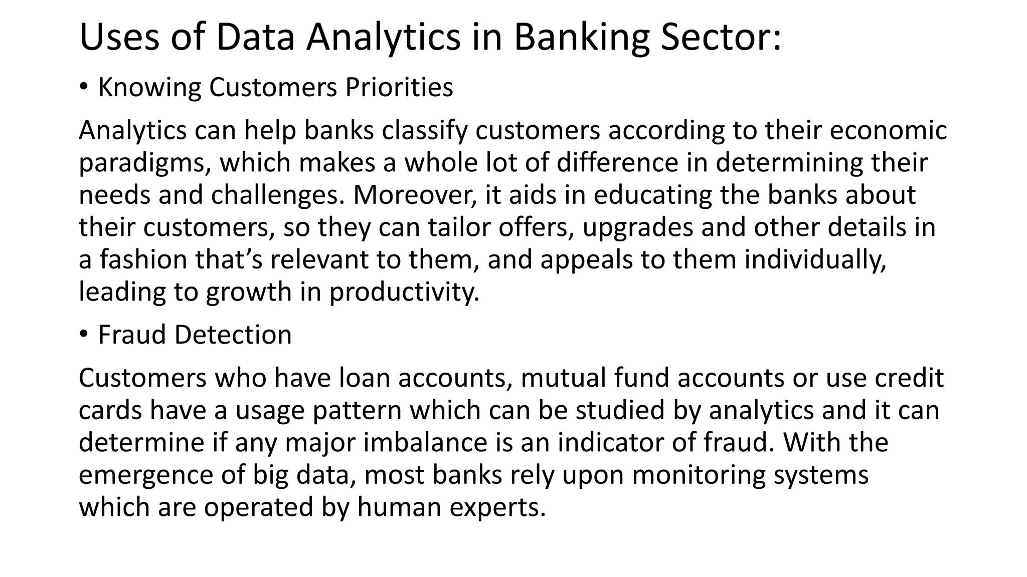 Data analytics in banking sector | PPTX