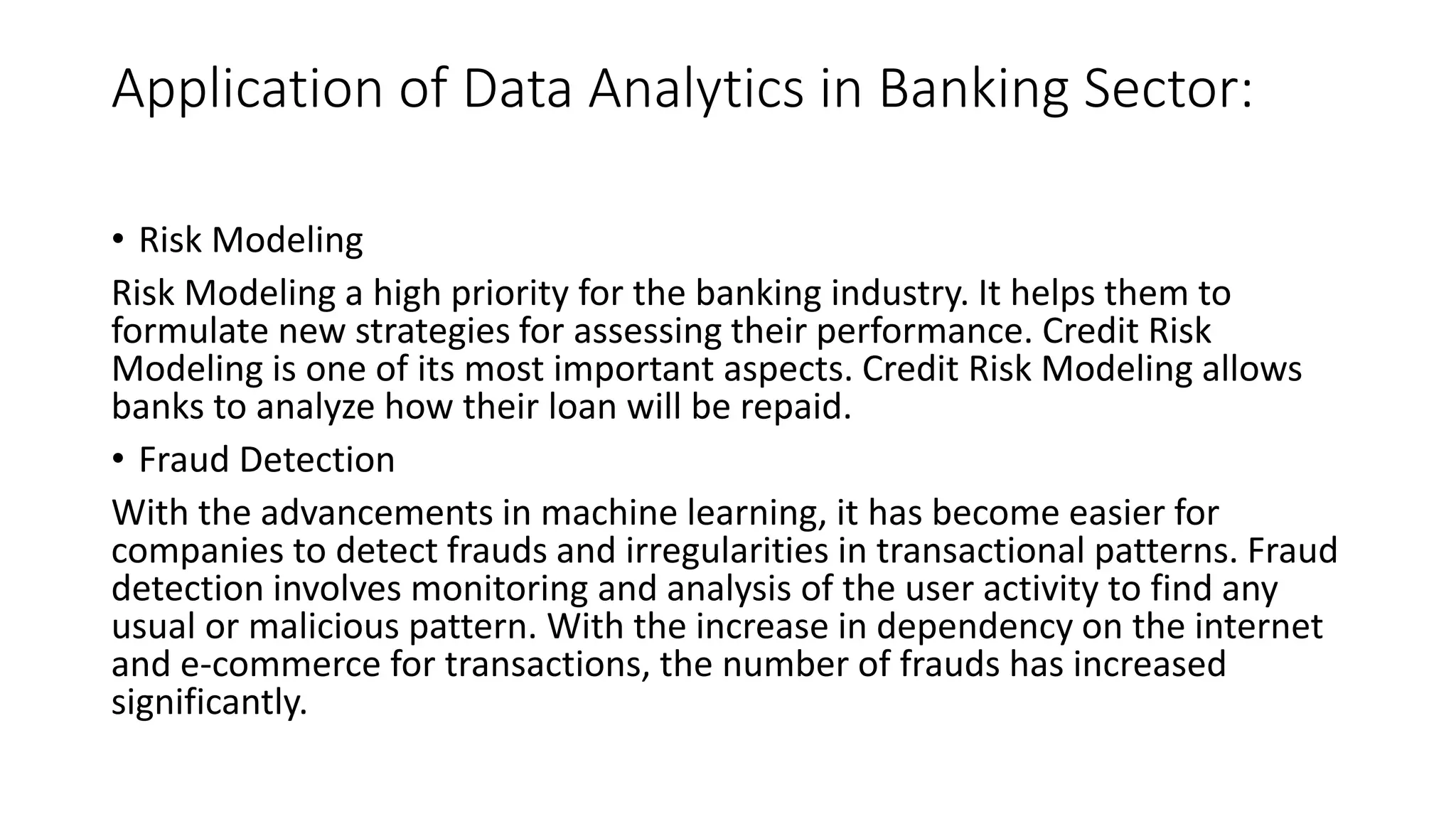 Data analytics in banking sector | PPTX