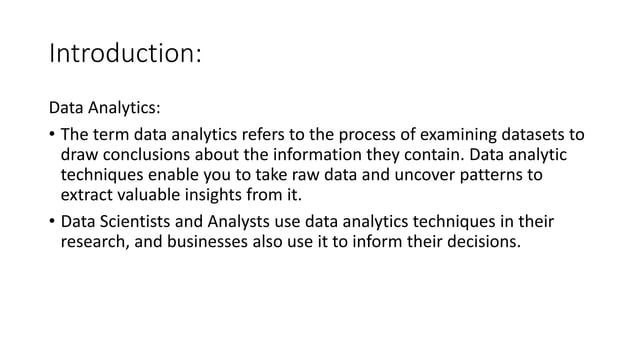 Data analytics in banking sector | PPT | Free Download