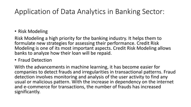 Data analytics in banking sector | PPTX