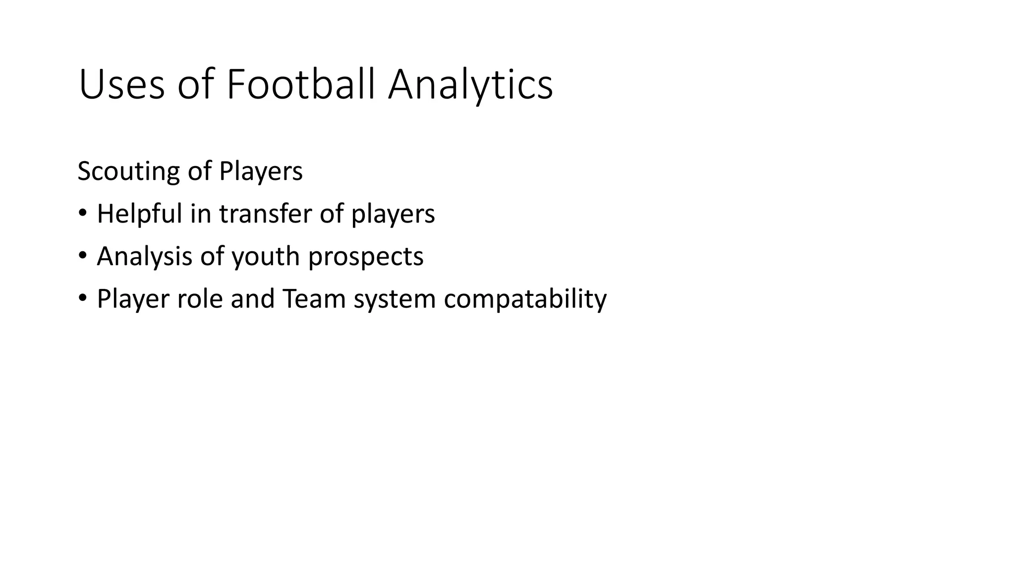Data analytics in football | PPTX