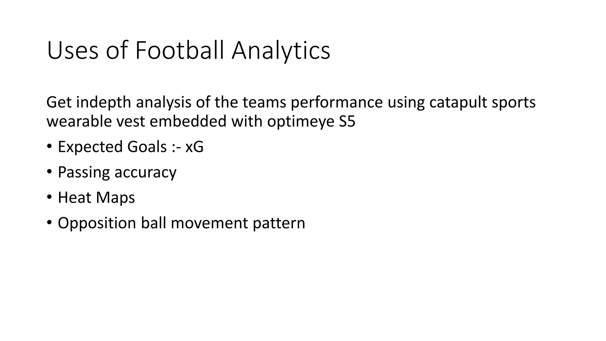 Data analytics in football | PPTX