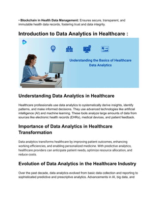 Role Of Data Analytics In Revolutionizing Healthcare | PDF