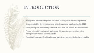 Data analytics in instagram | PPTX